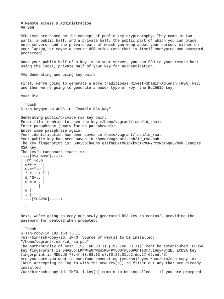 Linux Remote Access & Administration | PDF | Key (Cryptography) | Superuser