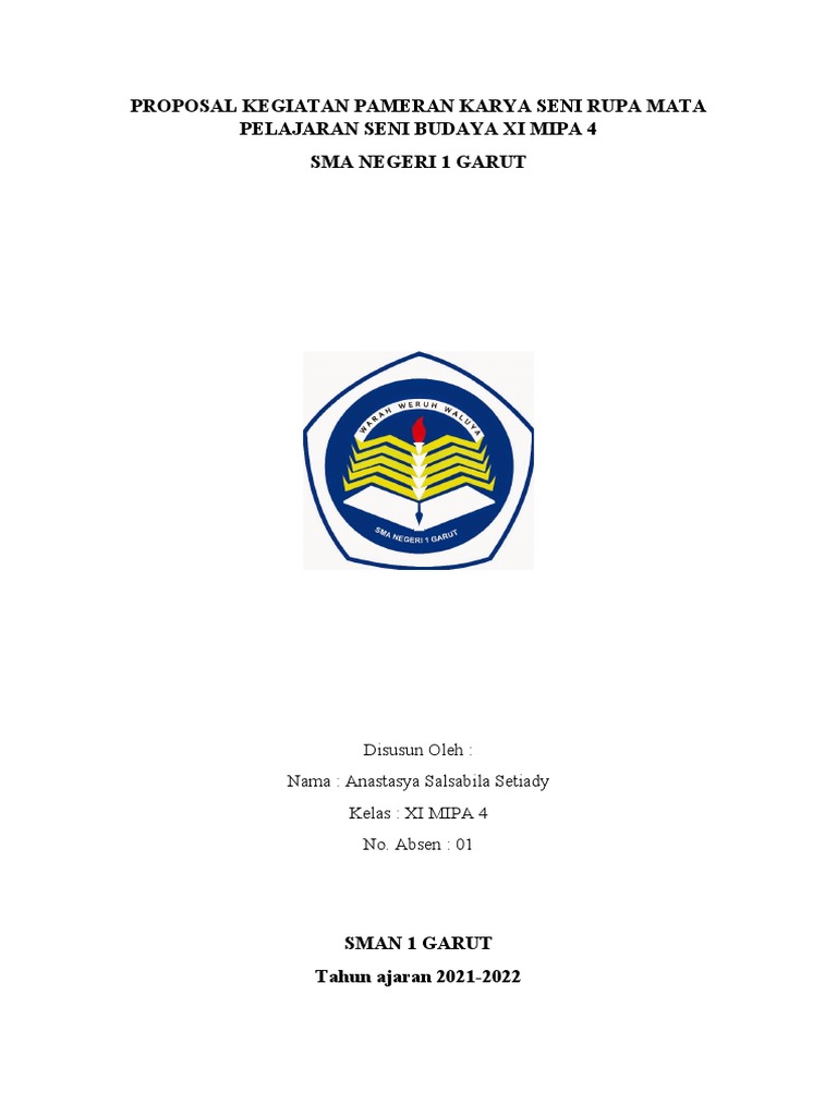 Proposal Kegiatan Pameran Karya Seni Rupa Mata Pelajaran Seni Budaya Xi ...
