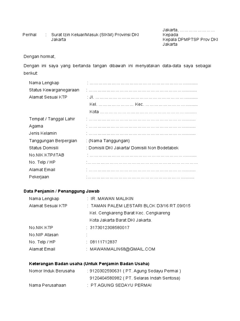 FORMULIR - SIKM - PDF 28 Ali | PDF