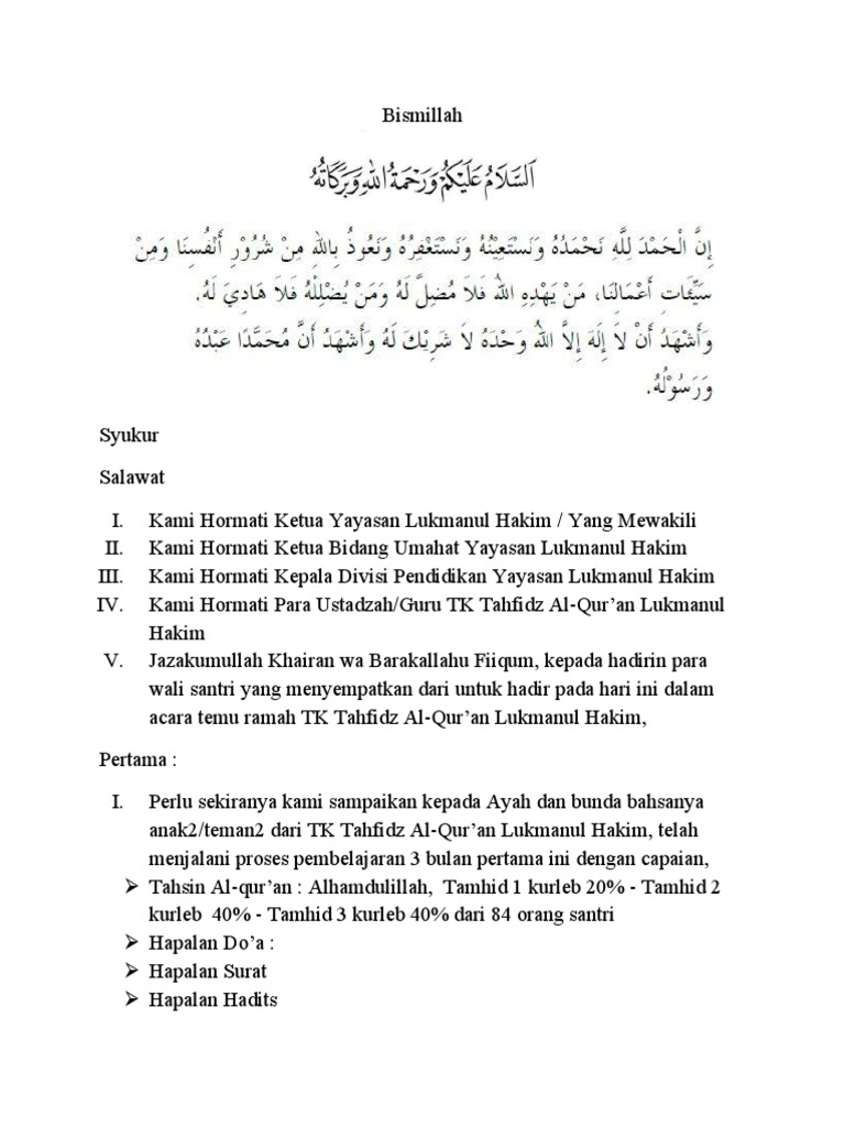 Bismillah Pidato Mak Dal | PDF | Agama & Spiritualitas
