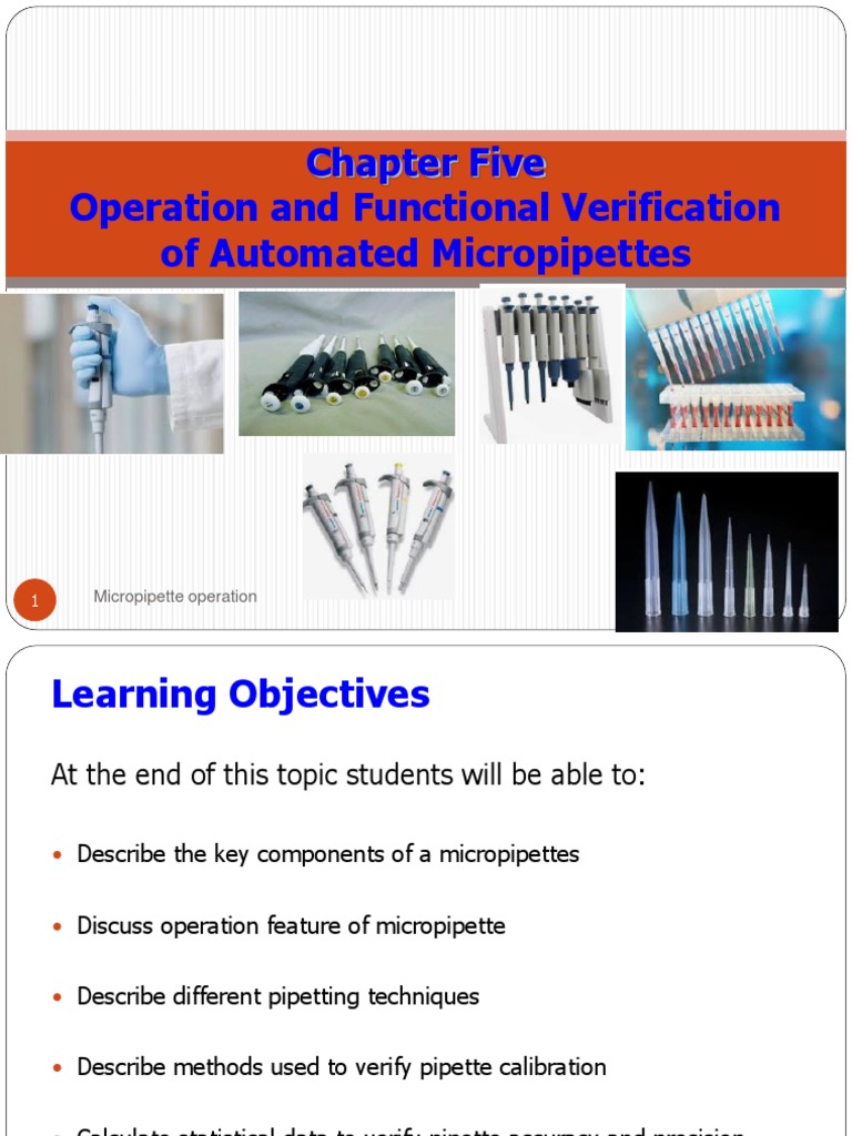 5 Operation and Functional Verification of Automated Pipetor | PDF ...