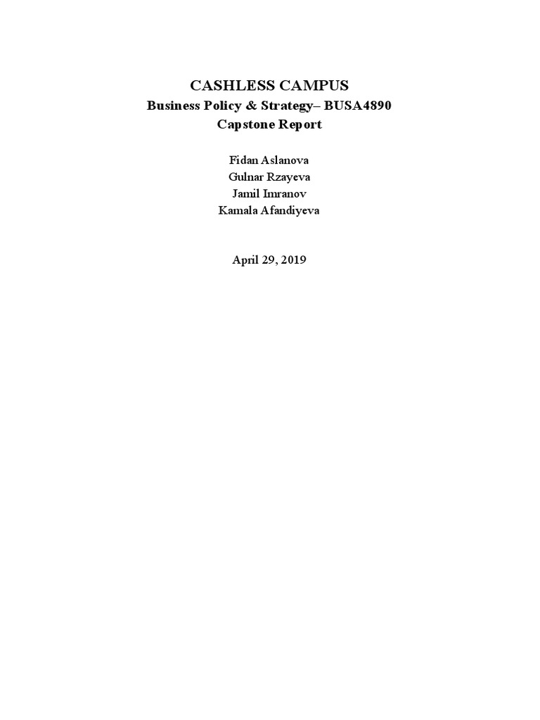 CASHLESS CAMPUS - Capstone Project ADA-BBA 04.19 | PDF | Survey Methodology | Point Of Sale