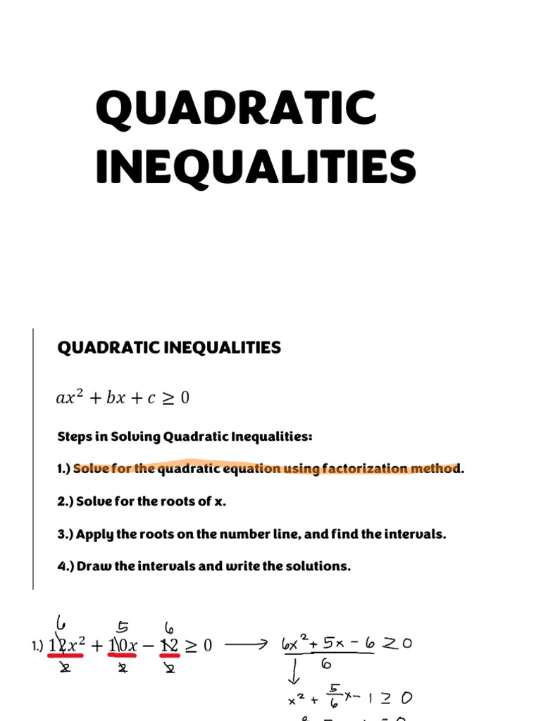 Quadratic Inequalities | PDF