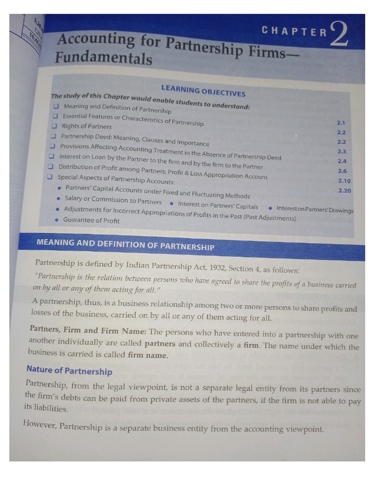Chapter - 2 FUNDAMENTALS OF PARTNERSHIP | PDF Chapter - 2 FUNDAMENTALS OF PARTNERSHIP | PDF