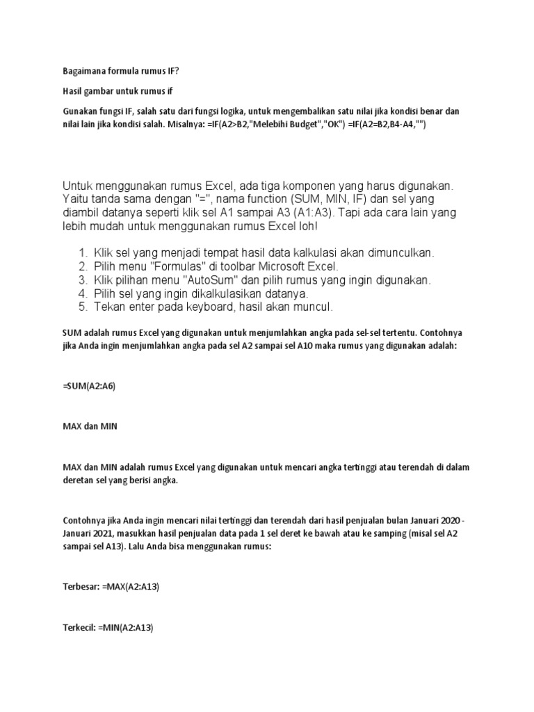 Panduan Lengkap Rumus Excel | PDF | Komputer