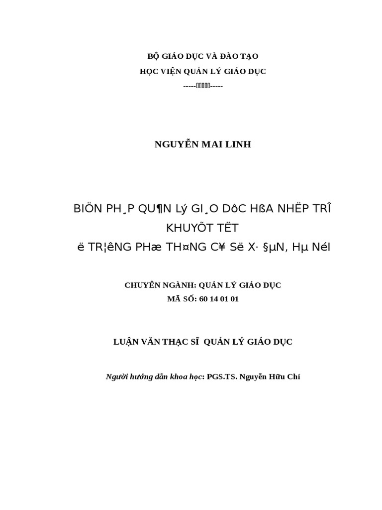 (123doc) Luan Van Thac Sy Bien Phap Quan Ly Giao Duc Hoa Nhap Tre Khuyet Tat o Truong Pho Thong ...