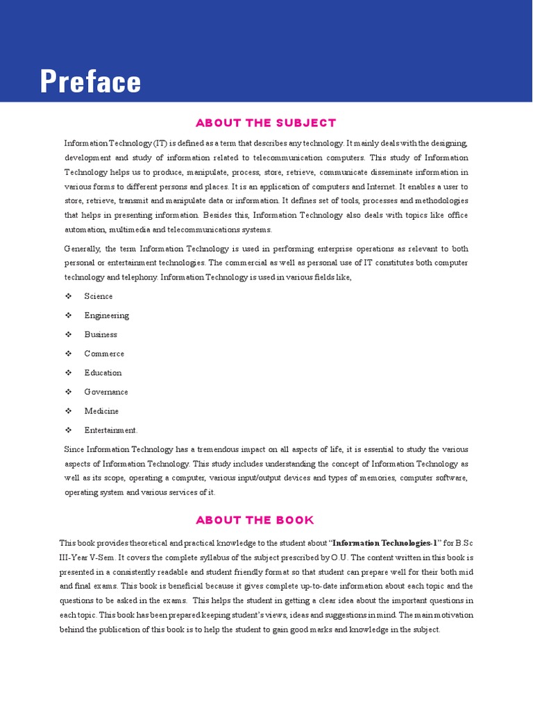 Preface: About The Subject | Download Free PDF | Computer Data Storage | Random Access Memory