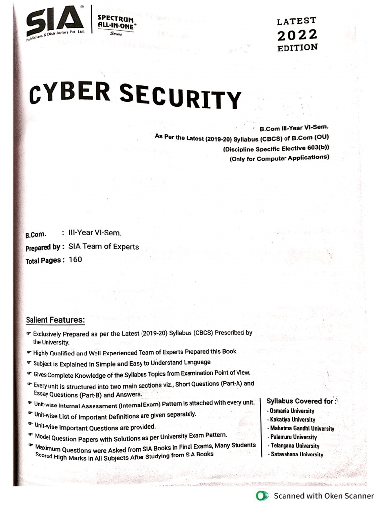 Cybersecurity Study Material | PDF