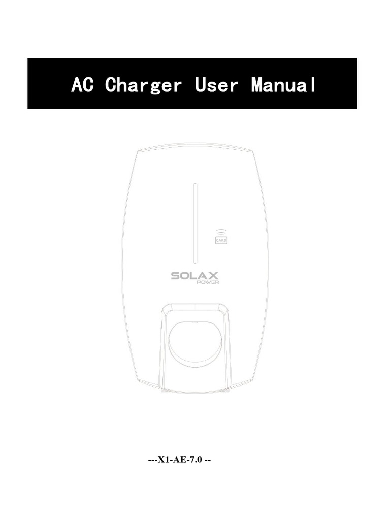 MNL Solax Ev Charger X1-Ae-7.0kw-En | PDF | Battery Charger ...