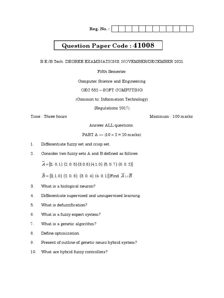University QP Nov-Dec 2021 | PDF | Genetic Algorithm | Cybernetics
