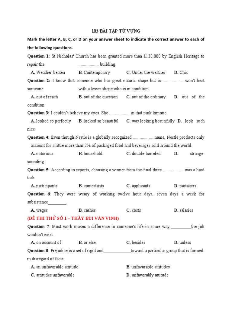 BUá "I 12 BUá "I 13 Tá VÆ NG VÃ IDIOM COLLOCATION | PDF