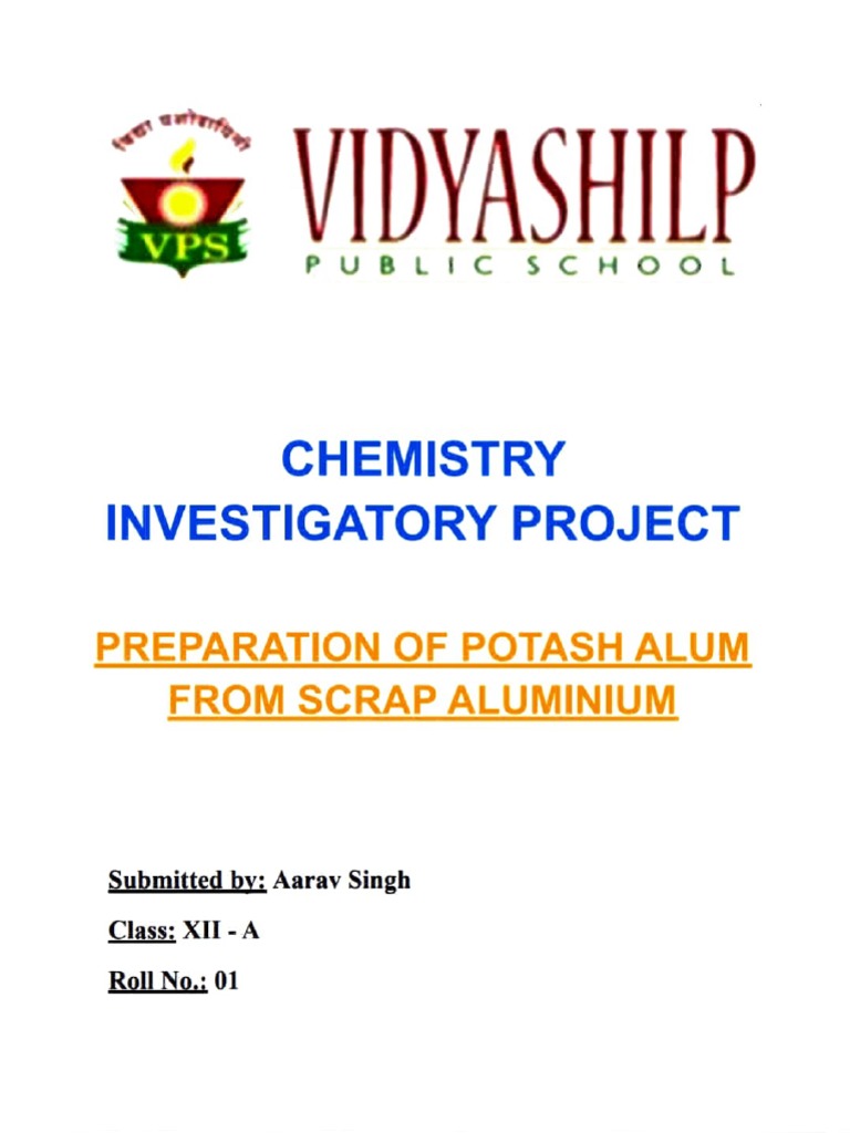 Chemistry Investigatory Aarav | PDF | Aluminium | Hydroxide