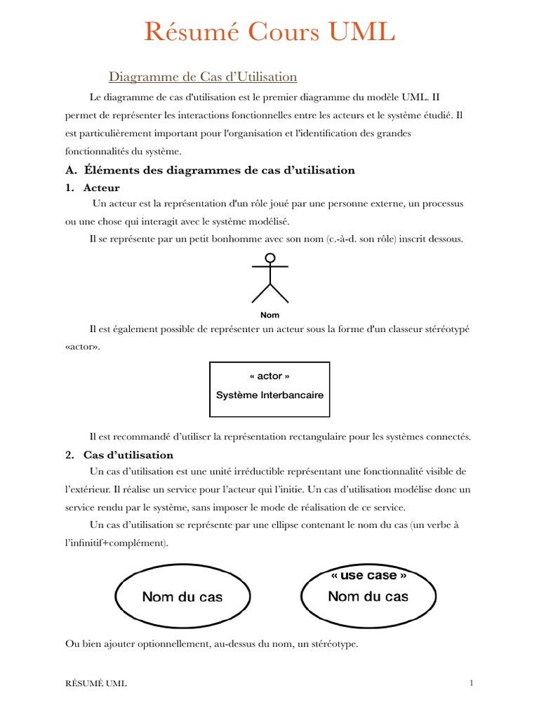 Resume UML | PDF | Classe (informatique) | Cas d'utilisation