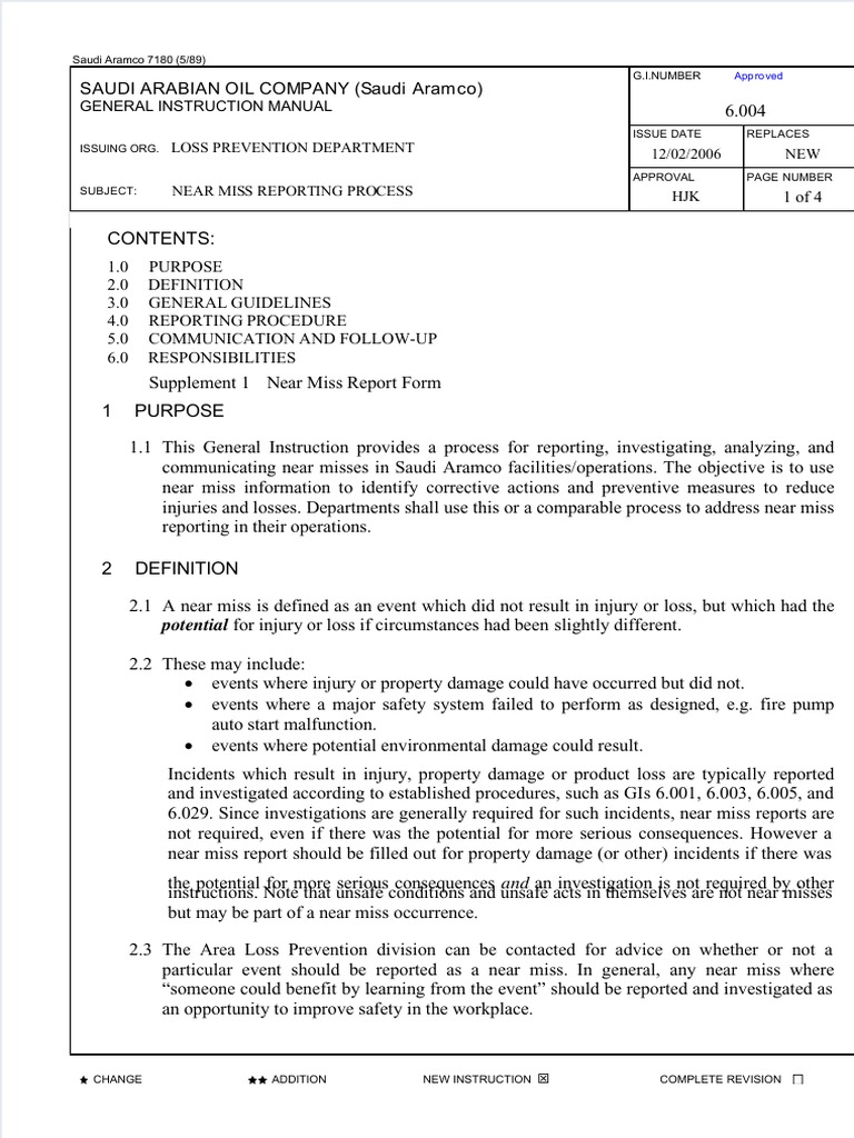 Gi 6.004-Near-Miss-Reporting-Process | PDF | Business