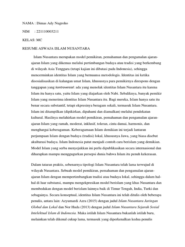 Resume Islam Nusantara | PDF