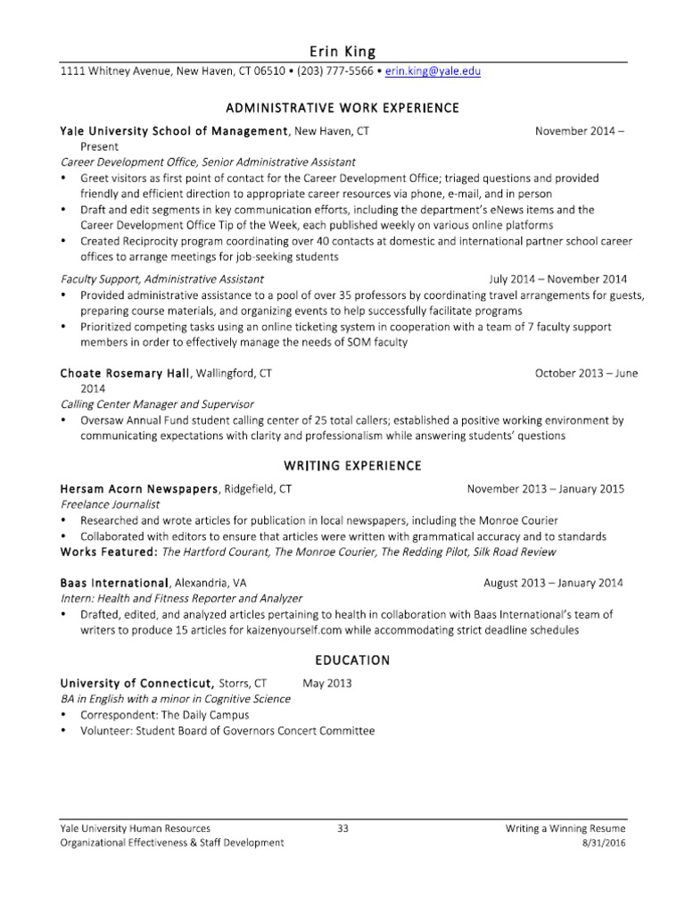 CV Template Yale University | PDF