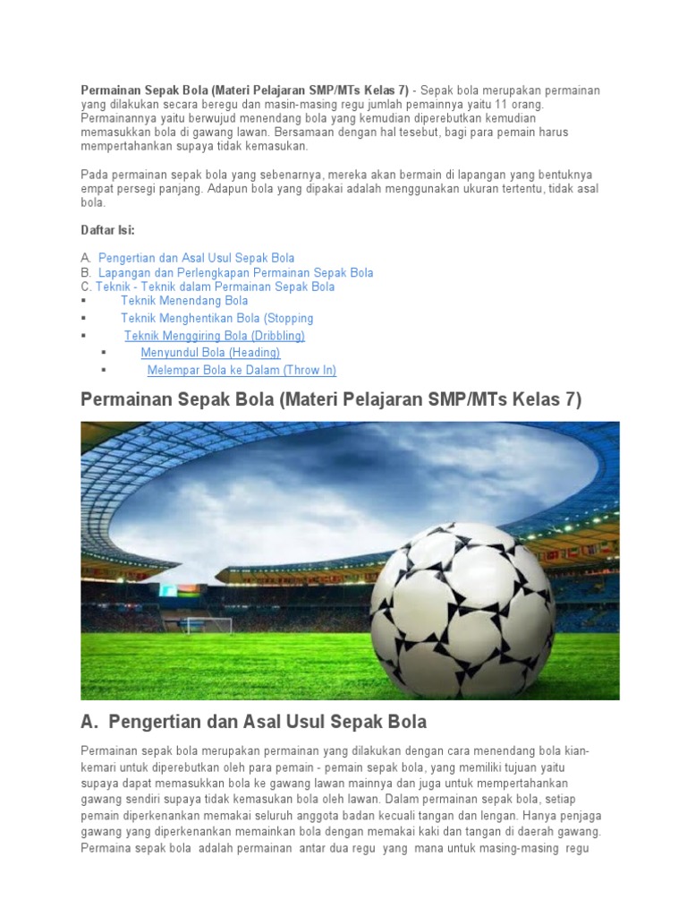Permainan Sepak Bola | PDF