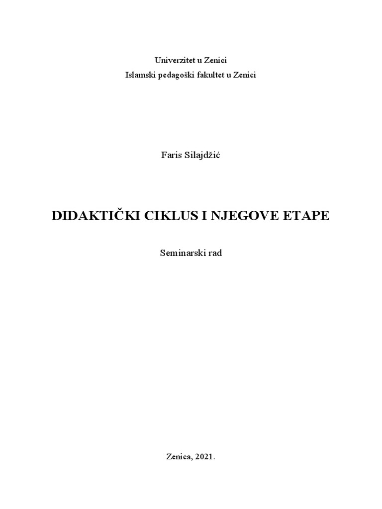 Seminarski Rad - Didaktika | PDF