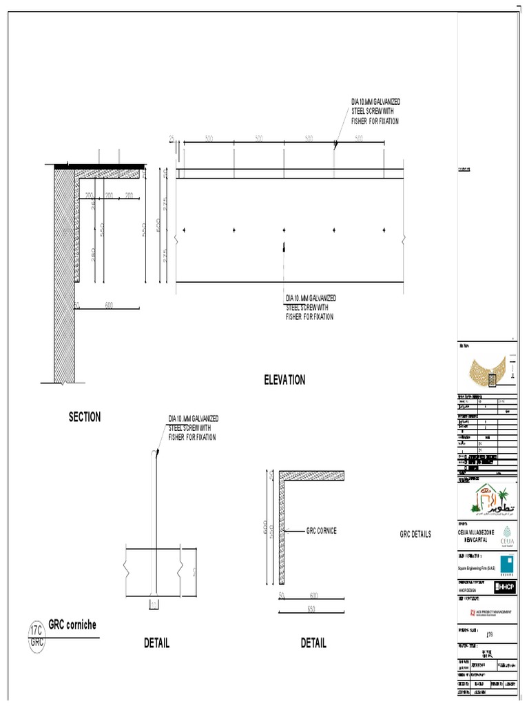 Elevation Section: Dia 10.Mm Galvanized Steel Screw With Fisher For ...