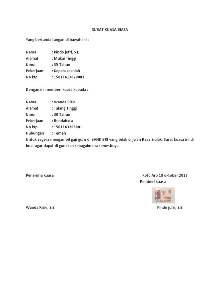 Surat Kuasa Wanda S.H, M.H | PDF Surat Kuasa Wanda S.H, M.H | PDF