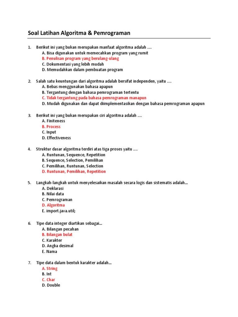 Soal Algoritma Pdf