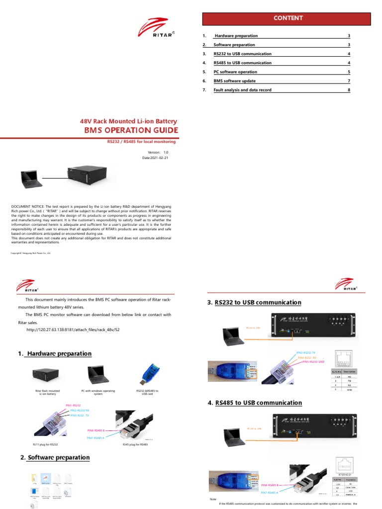 Ritar 48V Li-Ion Battery PC Software User Guide | Download Free PDF | Personal Computers ...