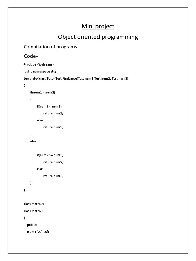 A066 OOPS Miniproject | Download Free PDF | Computer Programming ...