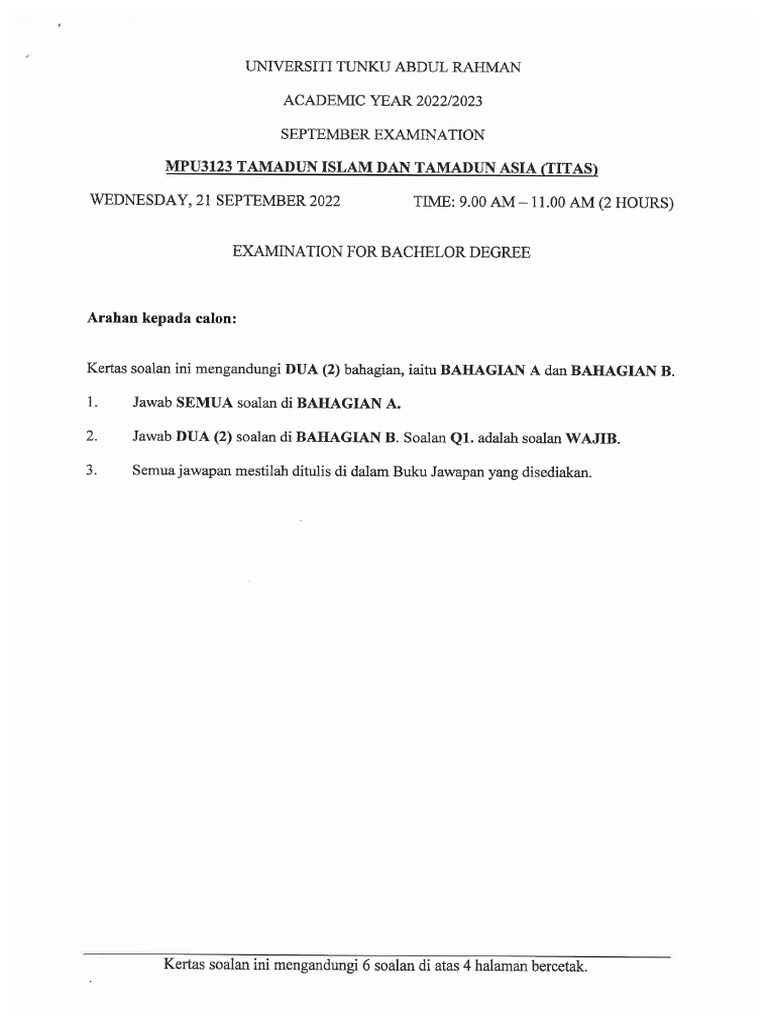 Mpu3123 (Titas) September2022 | PDF