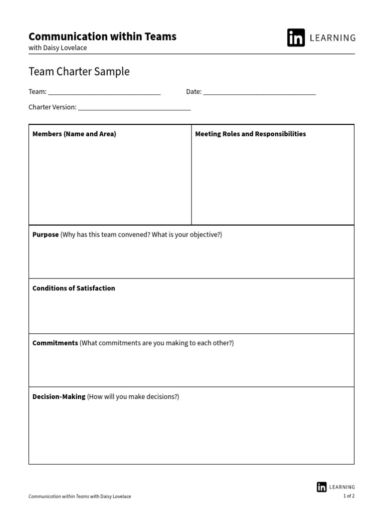 Team Charter Template | PDF