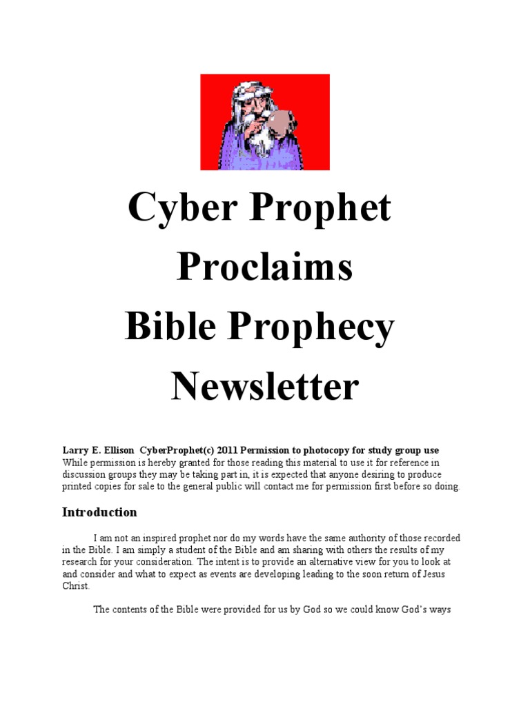 Cyber Prophet Bible Prophecy Newsletter | PDF | Palestinian Territories ...