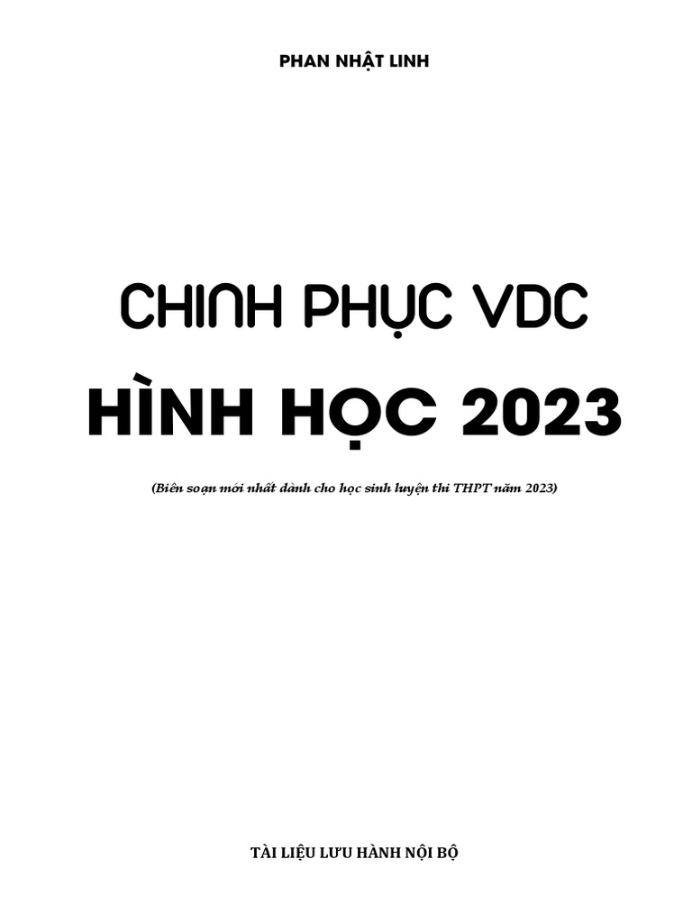Chinh Phục VDC Hình Học Luyện Thi THPT Năm 2023 - Phan Nhật Linh | PDF