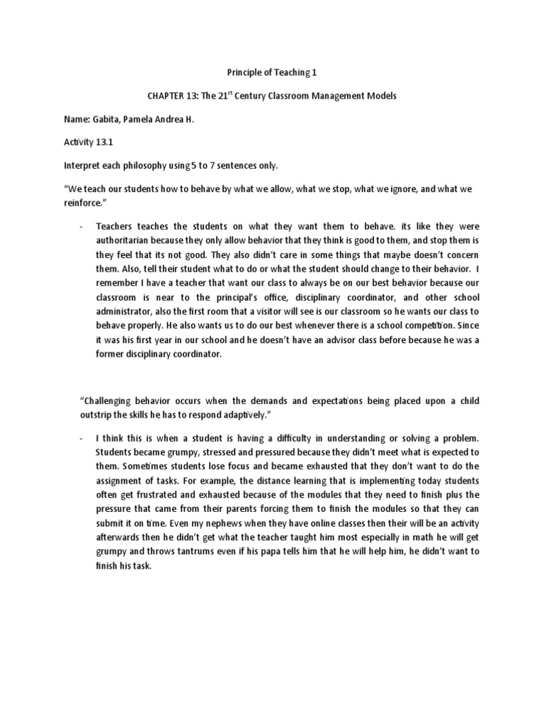 Chapter 13 21st Century Classroom Management | PDF | Classroom ...