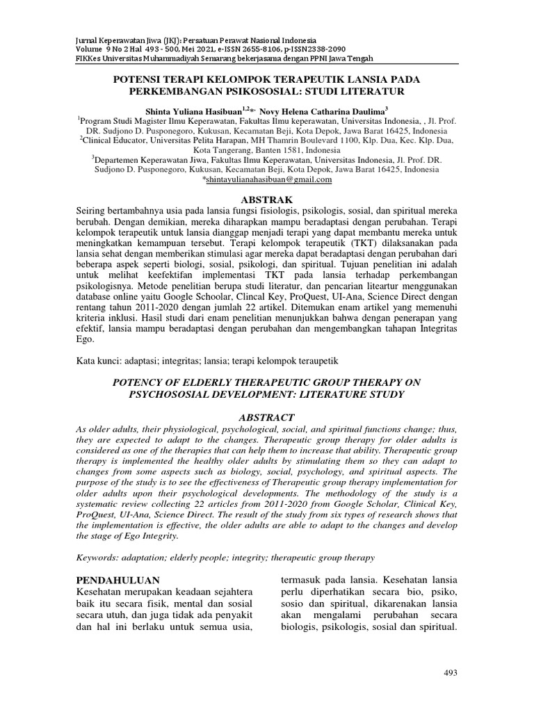 Terapi Kelompok Lansia Efektif | PDF