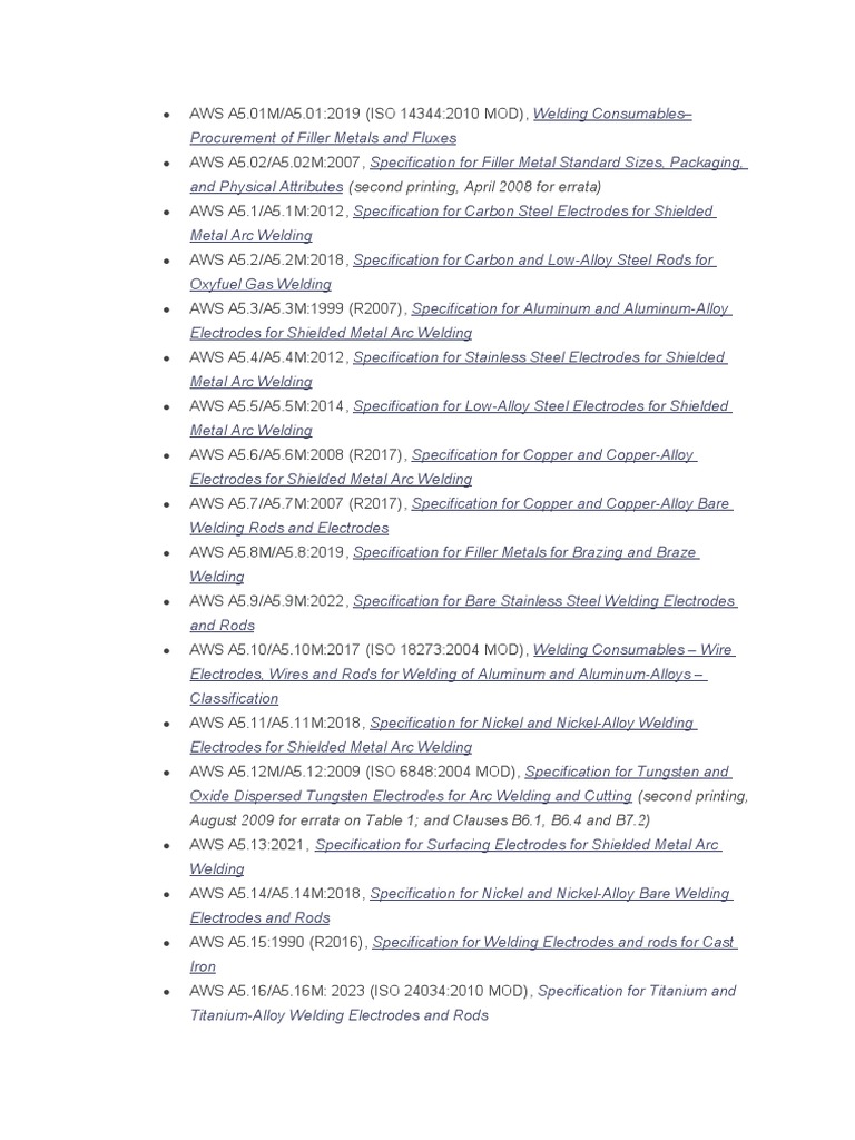 Aws A5 | PDF | Construction | Welding