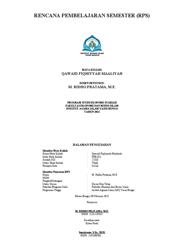 Rps - Qawaid Fiqhiyyah - M. Ridho Pratama | PDF