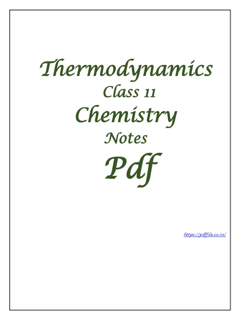 Thermodynamics Notes PDF | PDF | Heat | Thermodynamic Equilibrium Thermodynamics Notes PDF | PDF | Heat | Thermodynamic Equilibrium