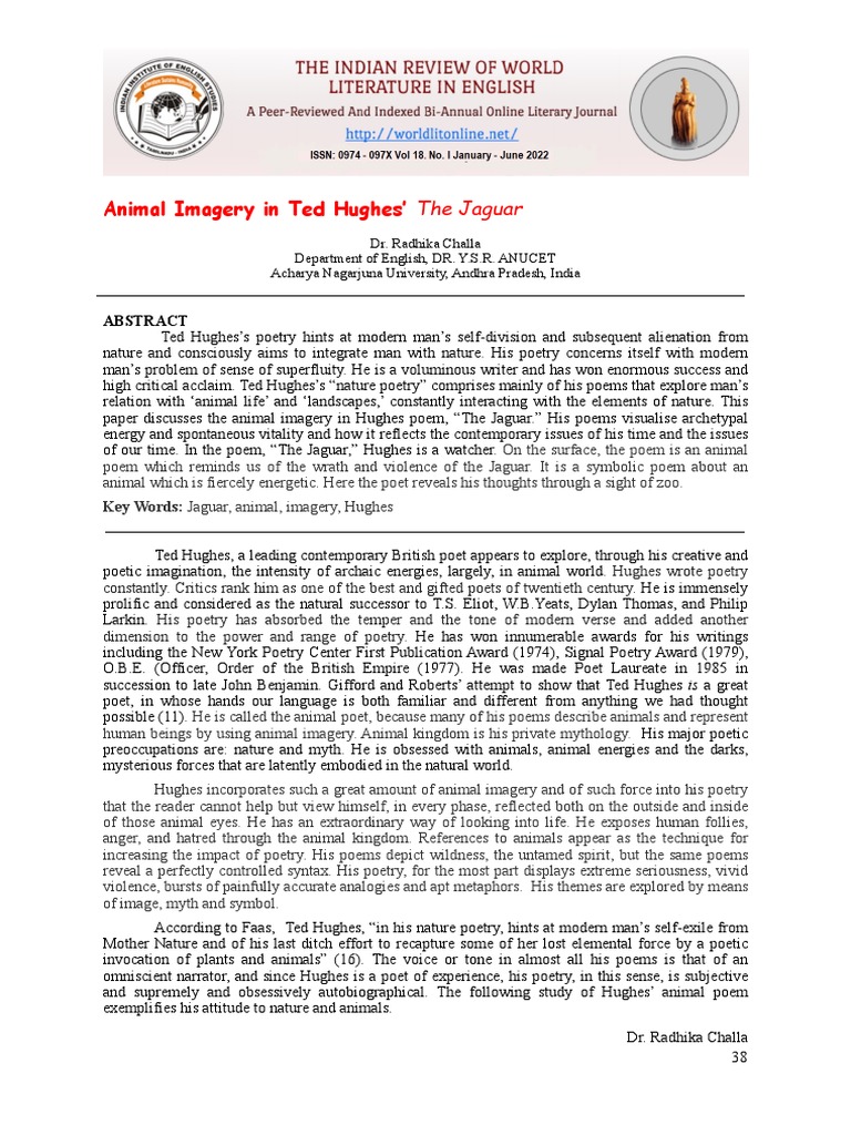 Animal Imagery in Ted Hughes’ The Jaguar: Exploring the Untamed Spirit ...