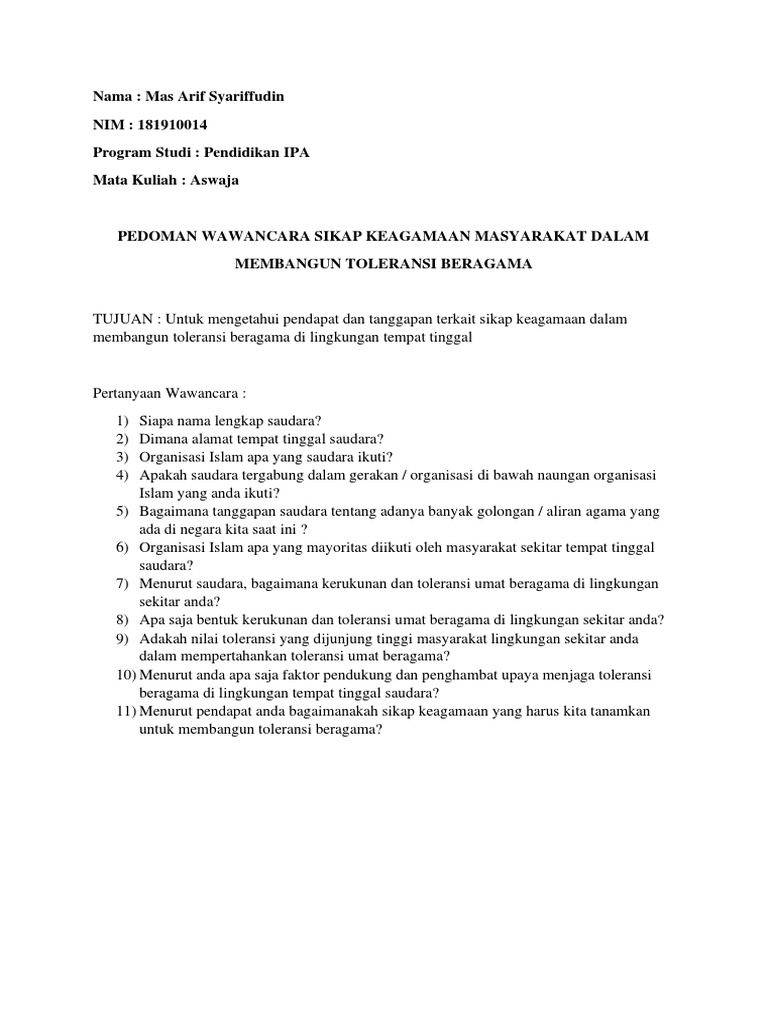 Soal Wawancara | PDF