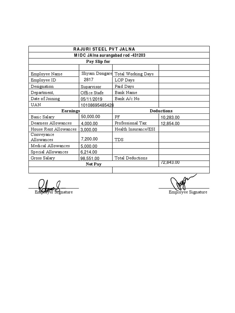 Payslip PDF Nov 2022 | PDF