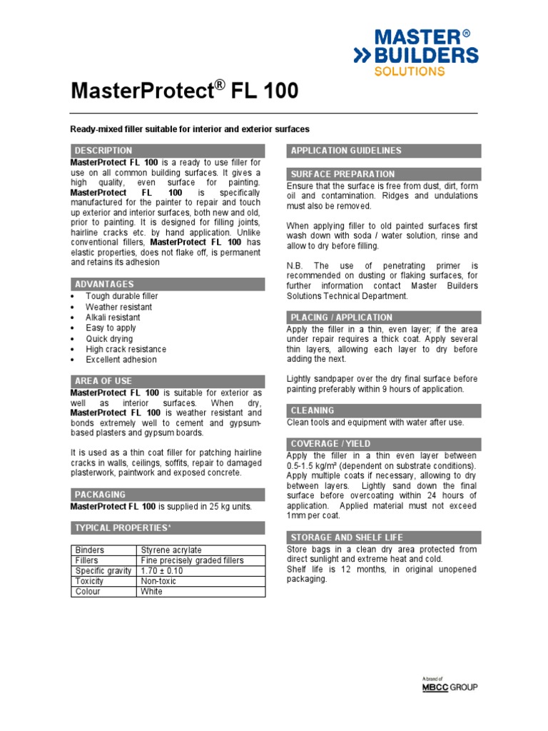 MasterProtect® FL 100 | PDF | Materials | Industrial Processes
