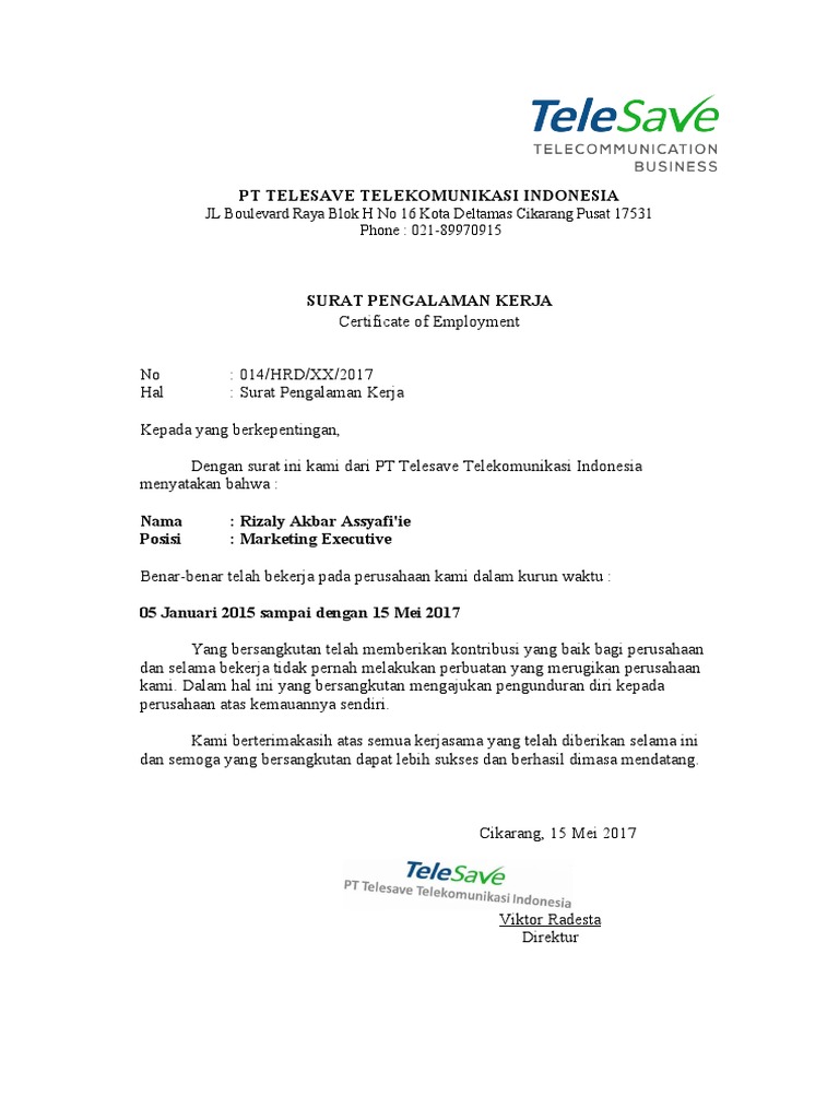 Paklaring Telesave | PDF