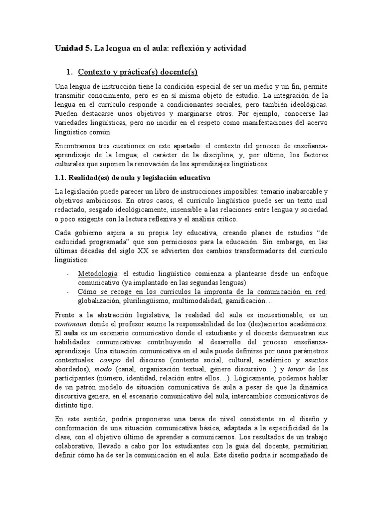 Tema 5 Complementos para La Formación Disciplinar | PDF | Plan de estudios | Lingüística