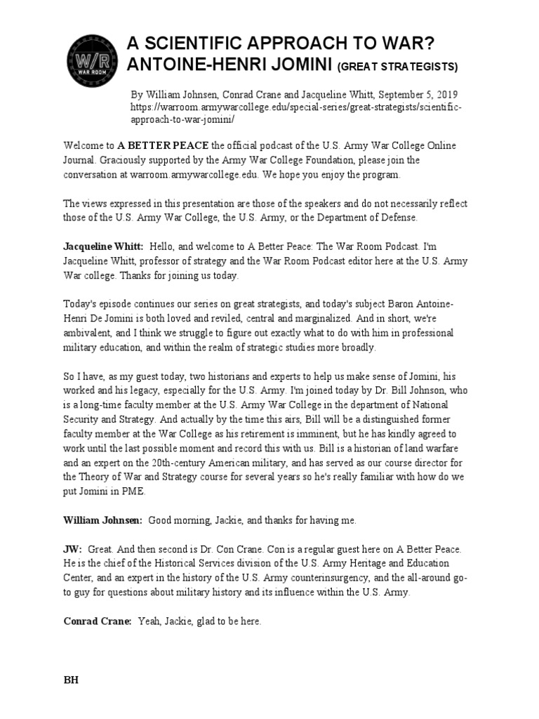 19 117 A Scientific Approach To War Antoine Henri Jomini Great ...