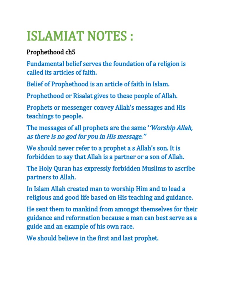 Fundamental Beliefs and Concepts in Islam: Prophethood, Worship, Dua ...