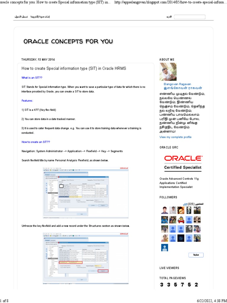 Oracle Concepts For You How To Create Special Information Type (SIT) in Oracle HRMS | PDF ...