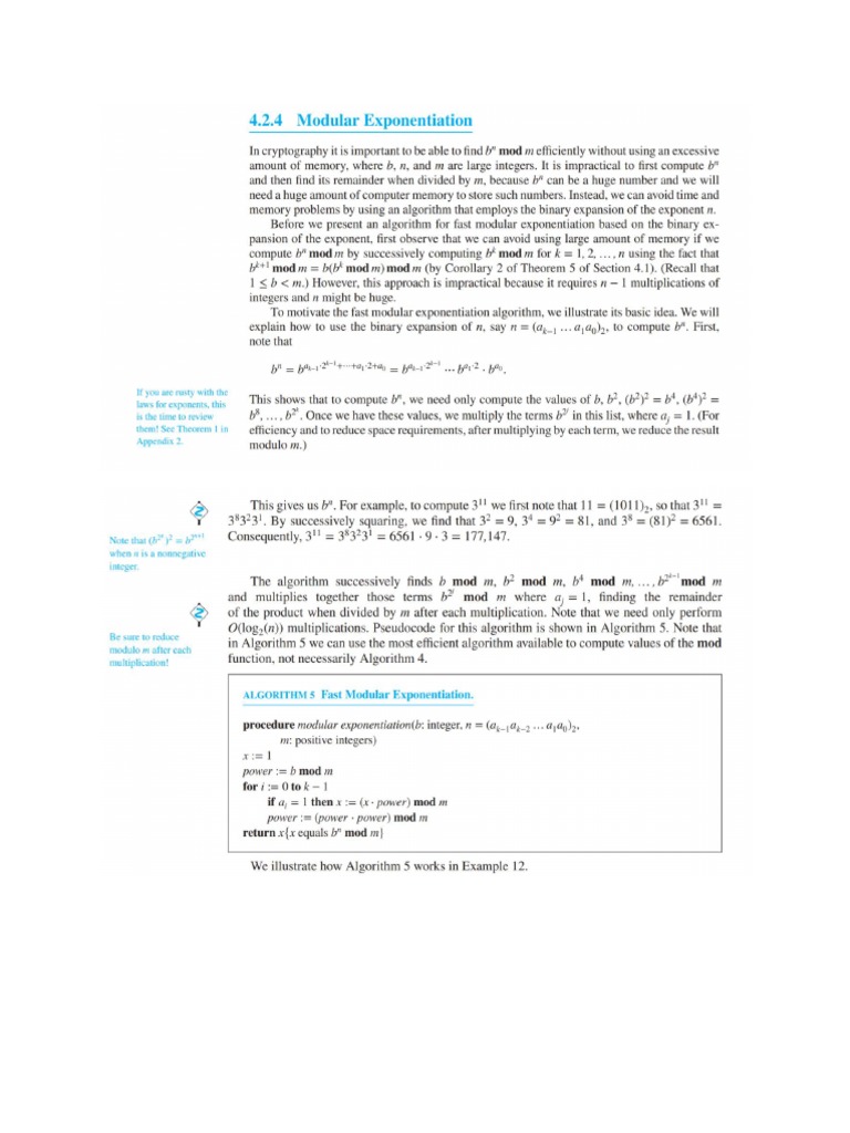 Modular Exponentiation | PDF Modular Exponentiation | PDF