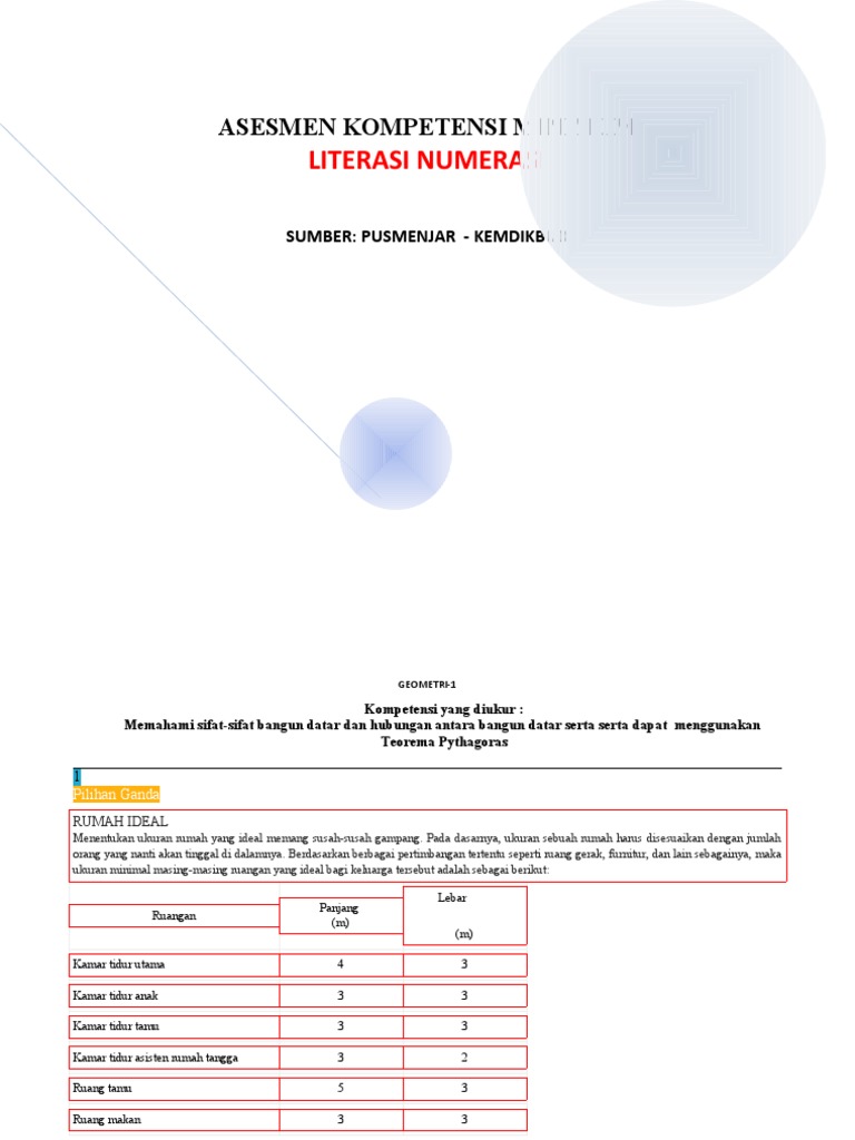 Akm Literasi Numerasi Pusmenjar | PDF