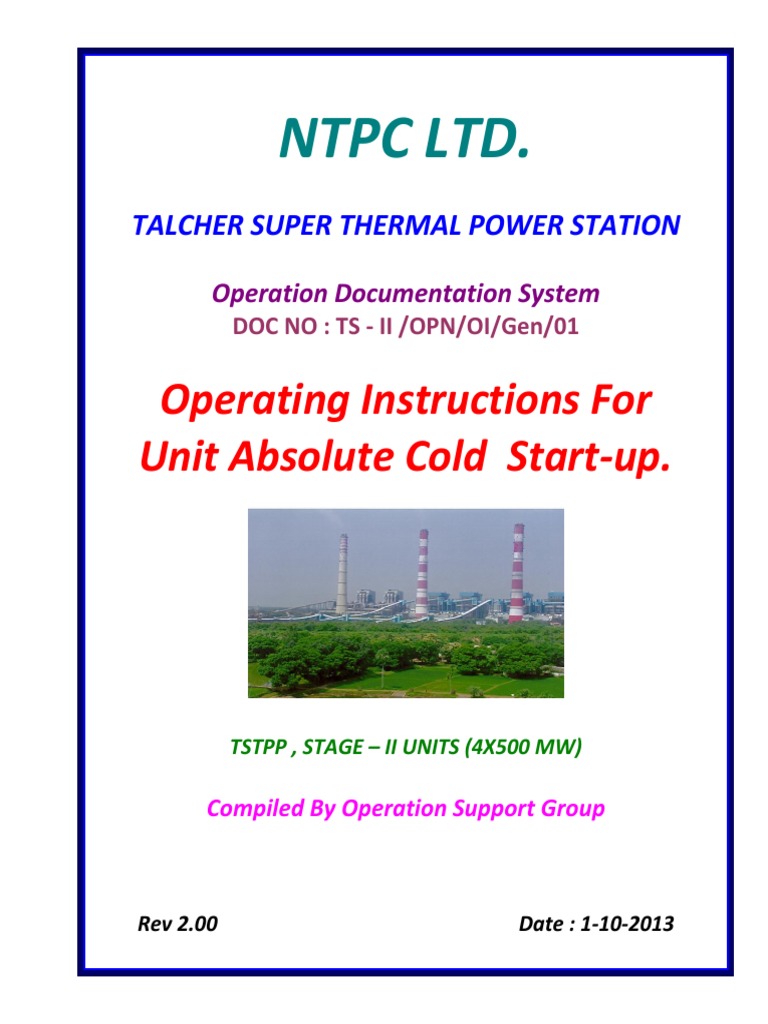 Operating Instructions for Absolute Cold Start-up of 4x500 MW Units at ...