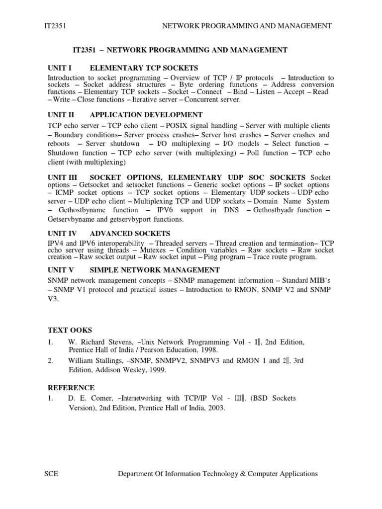 Network Programming Notes Pdf Transmission Control Protocol Port Computer Networking