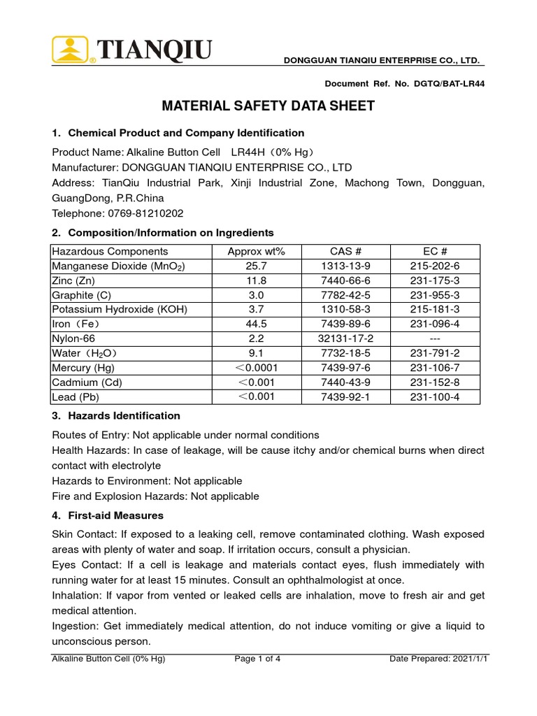 LR44H | PDF | Dangerous Goods | Firefighting
